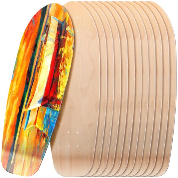 商品名: Wettarn オールドスクールスケートボードデッキ ブランクサーフスケートボードデッキ 32 x 9インチ 7層 メープルラウンドテール スケートボード 凹型ライトデッキ アートペインティング 交換用 ホームデコレーション 12...