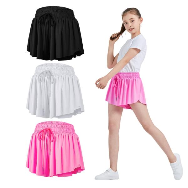 商品名:  Flowy Girls Shorts Gym Yoga Athletic Workout Running Teens Cheer Dance Women Cute Butterfly Tennis Skirt Comfy Lou...