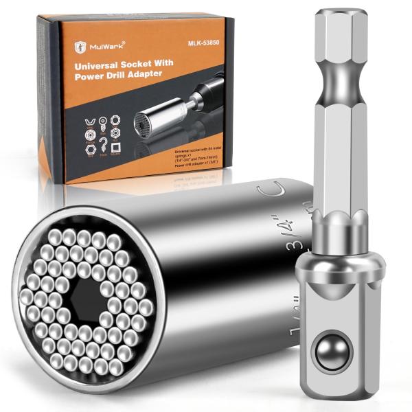 商品名: Mulwark ユニバーサルソケットツールセット (ユニバーサルソケット2個セット) MULWARK Super Universal Socket Tools Gifts for Men - (7-19 MM) Socket Se...