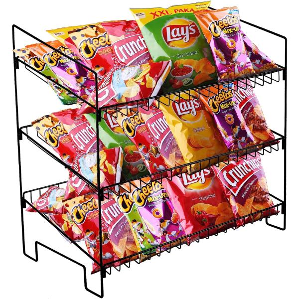 商品名LEIFIDE 3段カウンターバスケット メタルワイヤー フルーツ野菜バスケット オープンシェルフ 積み重ね可能なバスケットホルダー フードパケットオーガナイザー ラックビン キッチン バスルーム パントリー キャビネット カウンター...