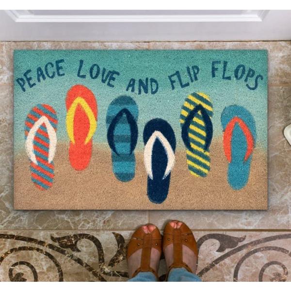 商品名:  Door Mat Peace Love and Flip Flops Welcome Non-Slip Mats Funny Doormat Decor for Bathroom Kitchen Front Porch Rugs...