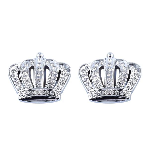 商品名:  2PCS Bling Crown Crystal Diamond Crown Emblems Stickers Decals Decoration, Car Side Fender Rear Trunk Emblem Unive...