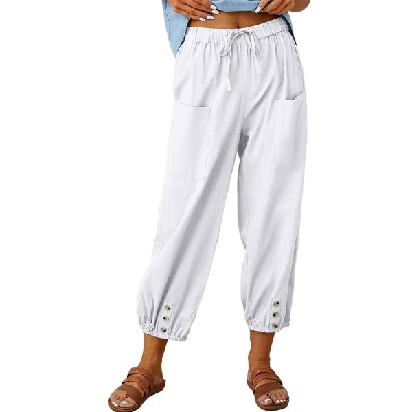 商品名:  Bozanly Women's Casual Lantern Harem Loose Capris Pants Summer Yoga Slacks Trousers with Pockets(0681-White-M)ブランド...