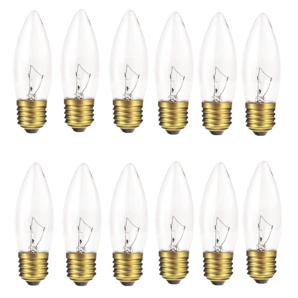 商品名:  BUBYVV 40W Incandescent Torpedo Tip Chandelier,Incandescent Light Bulb, Clear Finish, Decorative, Chandelier F Typ...