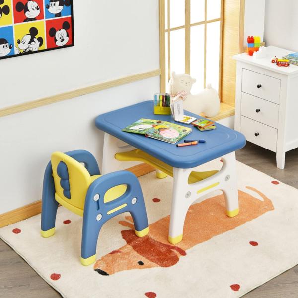 商品名:  TUOCHUFUN Kid's Drawing Table and Chair Set with Montessori Toys, Activity Table for Toddlers Children Desk Snack ...