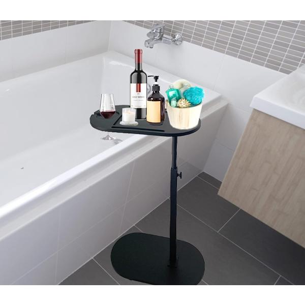 商品名高さ調節可能な竹製タブテーブルトレイテーブル、バスタブ用自立式タブトレイ、浴槽サイドテーブル、浴槽棚、ラグジュアリーバスルーム ホーム スパ 浴槽アクセサリー。Gift Options for Height Adjustable Ba...