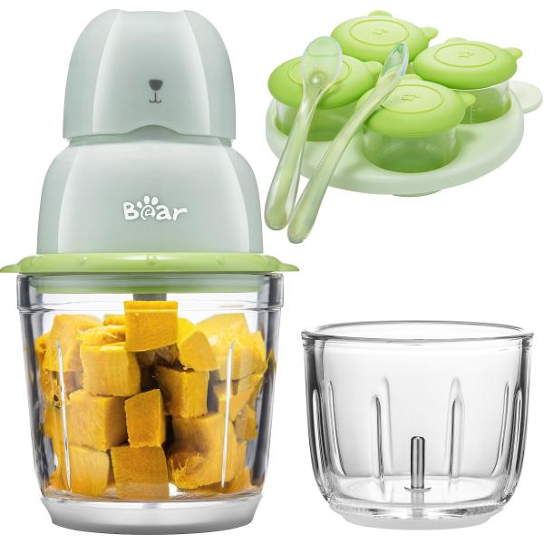 商品名:  Bear Baby Food Maker, Baby Food Processor Set for Fruit, Vegetable, Meat, Baby Food Puree Blender with 2 Glass Bow...