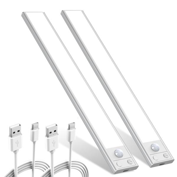 商品名:  ULG Motion Sensor Under Cabinet Lights 12'' USB-C Rechargeable Closet Lights 47 LED Under Cabinet Lighting Wireles...