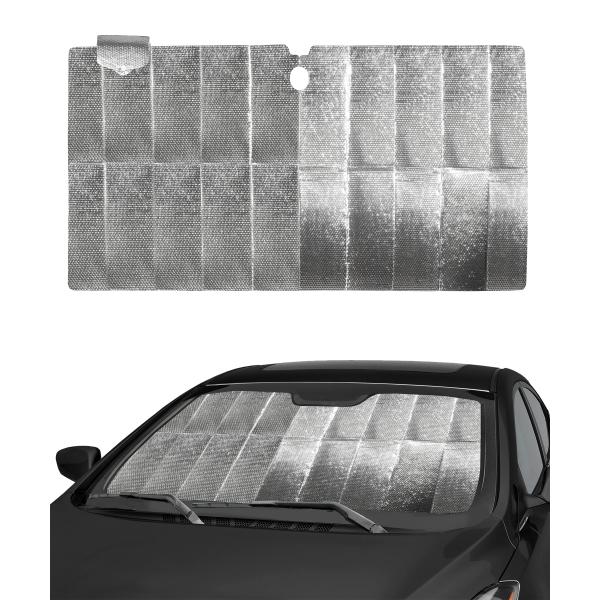 商品名: YAKEFLY 折りたたみ式車用サンシェード 車のフロントガラス用サンシェード 反射カーシェード フロントガラス 有害な紫外線をブロック 自動フロントウィンドウ サンシェード 車のウィンドウシェード フロントガラスカバー YAKE...