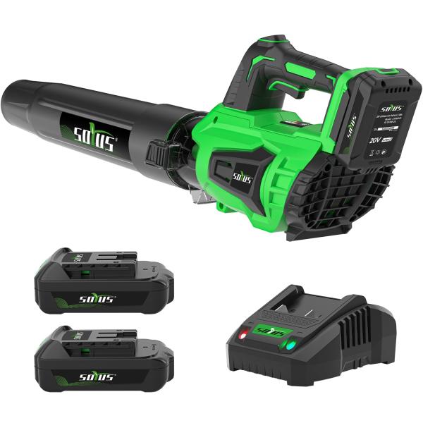 商品名:  SOYUS Leaf Blower Cordless, 350CFM Electric Leaf Blower with 2x2.0Ah Batteries and Charger, 2 Variable Speed and L...