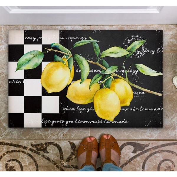 商品名:  Door Mat When Life Gives You Lemon Make Lemonade Welcome Non-Slip Mats Funny Doormat Decor for Bathroom Kitchen Fr...