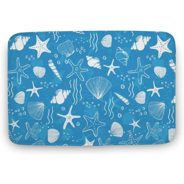 商品名Seashells Corals and Starfish Bathroom Rugs 16X24 inch Sea Life Bath Mats for Bathroom Non Slip Absorbent Soft Rug fo...