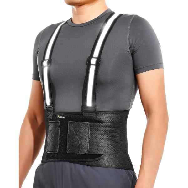 商品名Fitomo Back Brace for Heavy Lifting for Men Women Lower Back with Reflective Belt and 7 Splints, Ultra-thin Mesh Fabr...