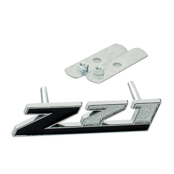 商品名: フロントグリル Z71 エンブレムバッジ 交換用 シルバラード 2500Hd 3500Hd Sierra Tahoe Suburban用 (クロムブラック) x 1。 1X Front Grille Z71 Emblem Badg...
