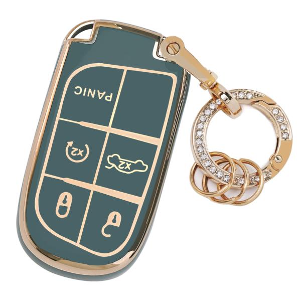 商品名: Dodge Challenger キーフォブカバー - 3 4 5ボタン ソフト TPU キーフォブプロテクター Durango Charger Jeep Grand Cherokee Renegade Compass Coman...