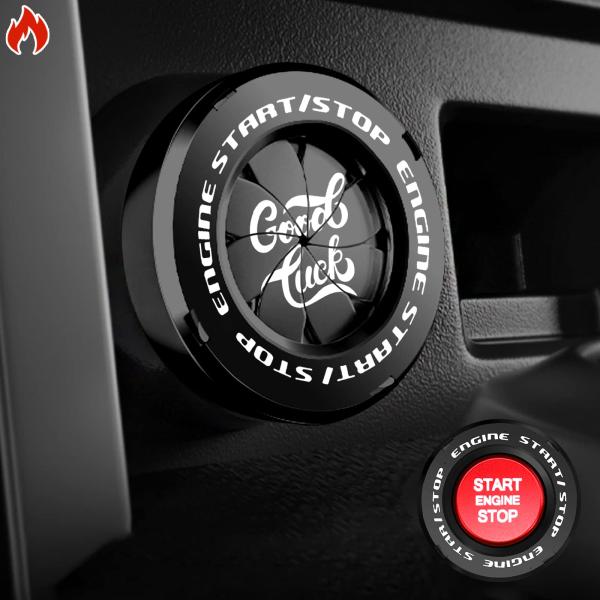 商品名:  Tybasthe Rotary Push Start Button Cover, Good Luck Car Accessories Engine Start Stop Button Cover, Car Stickers In...