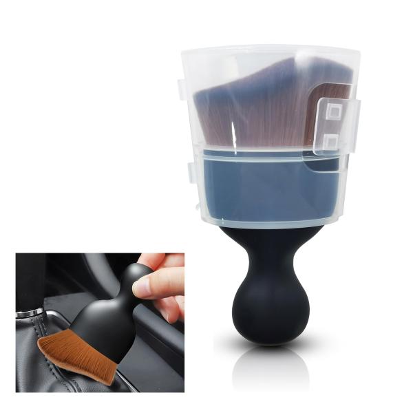 商品名: Sodcay 車用ソフト毛クリーニングブラシ ほこり除去ディテーリングブラシ カバー付き 車内クリーニングツール エアコンエアアウトレットダッシュボードエンジンコンパートメント用 (ダークブラウン) 1本パック Sodcay Pa...