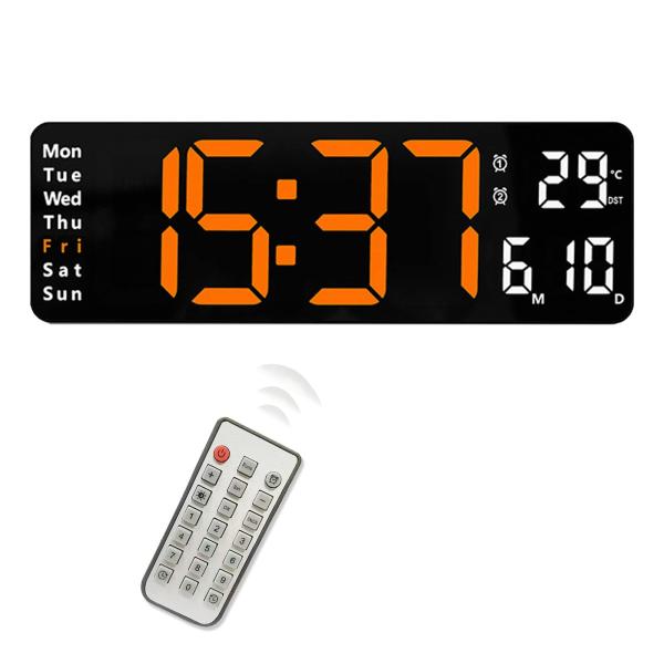 商品名: SPLITSKY 12.5インチ 大型デジタル壁掛け時計 モダンなLEDデジタル時計 リモコン付き 10段階の明るさ調光 デュアル目覚まし時計 日付 週 温度 寝室 リビングルーム オフィス用 SPLITSKY 12.5 Inch...