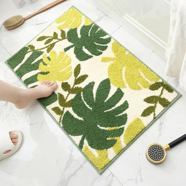 商品名:  Loismood Plants Bath Rug Non Slip Bathroom Mat Super Absorbent Extra Soft and 100% Microfiber Bathroom Rug Machine...