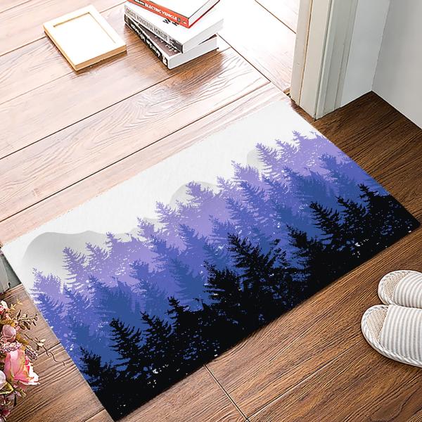 商品名:  DIFNARY Forest Pattern Fall Tree Entrance Floor Mat Personalized Doormat, Purple White Black Welcome Door Mat, Low...