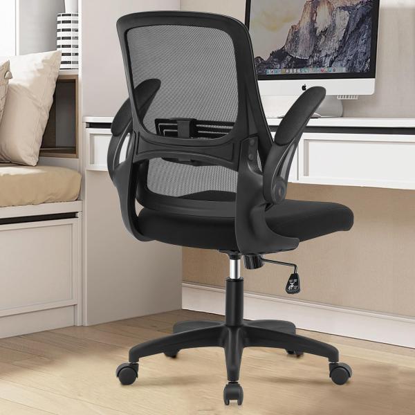 商品名: QY デスクチェア 人間工学に基づいたオフィスチェア ランバーサポート ホームオフィスデスクチェア 高さ調節&amp;フリップアップアーム 回転エグゼクティブオフィスタスクチェア 130°ロッキングコンピューターチェア 家庭用 Q...
