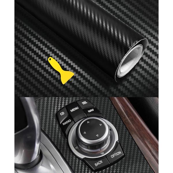 商品名: YAKEFLY (ヤケフライ) 13フィート x 1フィート カービニールラップ 自動車用ビニールラップ カーボンファイバーラップロール ビニールラップ ツール付き 車内ラップステッカー ビニールラップ 車 オートバイ ノートパソ...