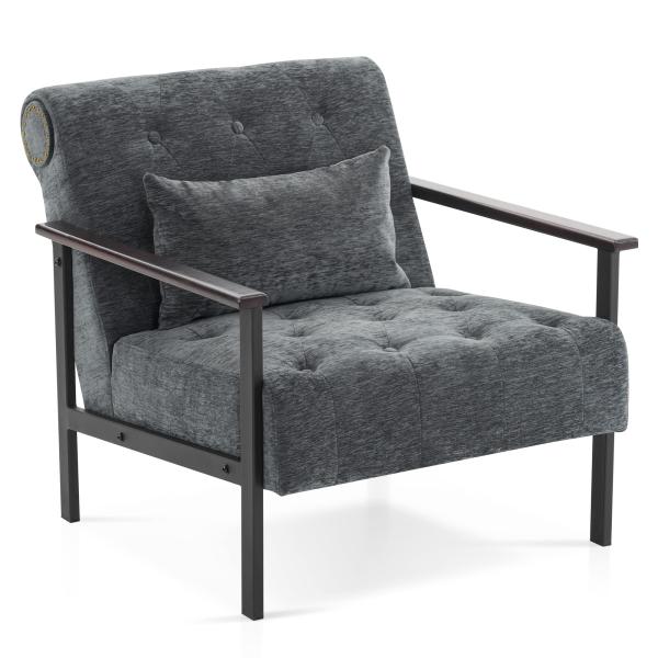 商品名:  MCombo Modern Accent Chairs, Chenille Upholstered Armchair, Ergonomics Lounge Chair for Living Room HQ417 (1, Dark...