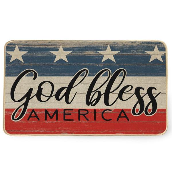 商品名:  God Bless America Door Mat 17 x 29 Inch, Patriotic USA Rugs 4th of July Independence Memorial Day Doormat Entrance...
