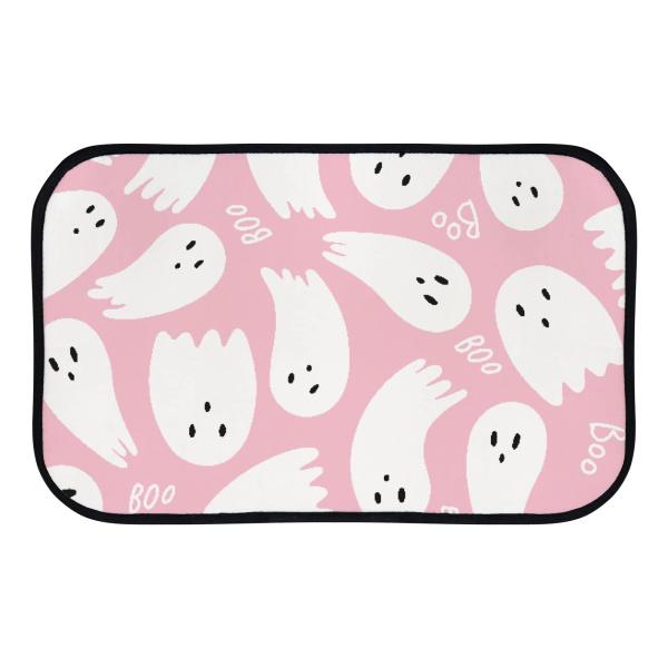 商品名:  Pink Cute Halloween Ghost Bathroom Rug Mat Non Slip Waterproof Super Absorption Bath Mat Extra Soft Coral Fleece C...