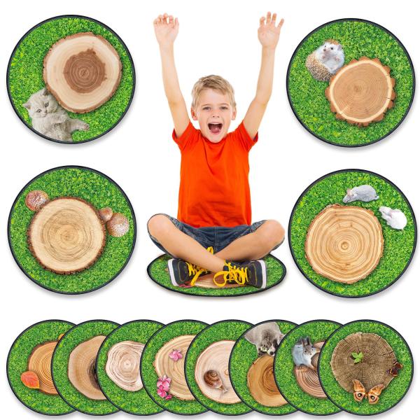 商品名:  12 Pcs Kids Carpet Circle Seats for Classroom 16 Inch Round Floor Mat Kids Floor Cushions Soft Educational Classro...