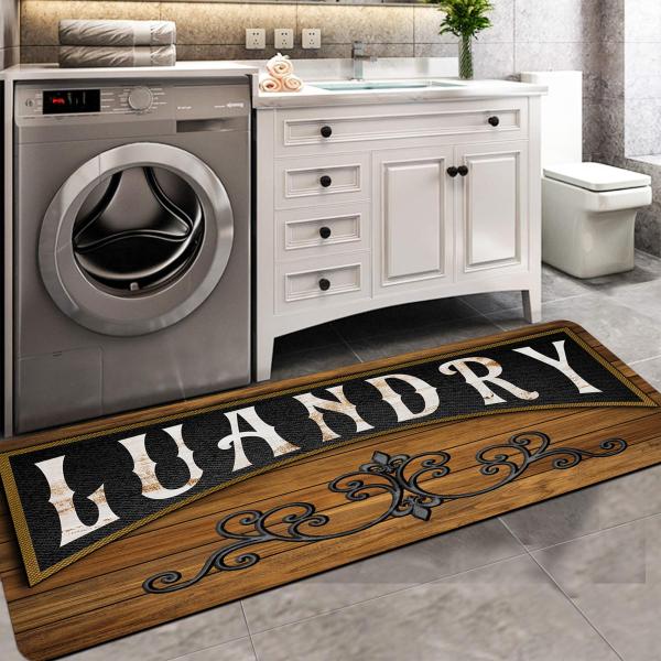 商品名:  Rustic Laundry Room Runner Rug 20''x59''Non Slip Rubber Backed Super Absorbent Kitchen Floor Mat Quick-Drying Dirt...