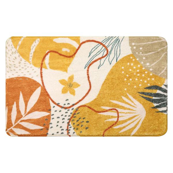 商品名:  KXO Fall Bathroom Rugs Cute Yellow Plant Bath Mat Non-Slip Abstract Printed Bath Rug Soft Velvet Machine Washable ...