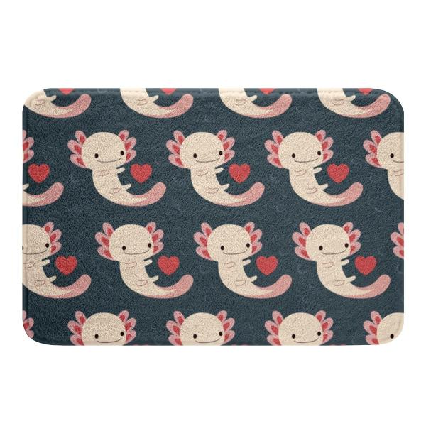 商品名:  Axolotl Bath Rug for, Kawaii Axolotls Bath Mat, Cartoon Reptile Animal Doormat for Girls Boys Teens, Pink Love Hea...
