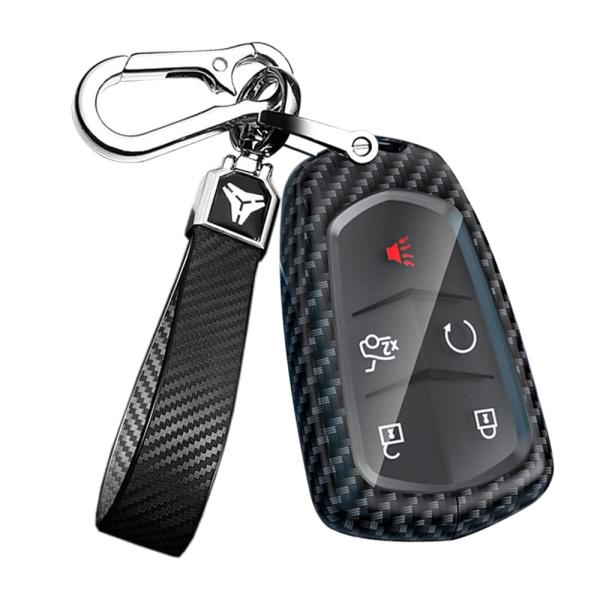 商品名:  ontto 4/5 Buttons Car Key Fob Cover Carbon Pattern Smart Remote Case Fit for Cadillac Escalade CTS SRX XT5 ATS STS...
