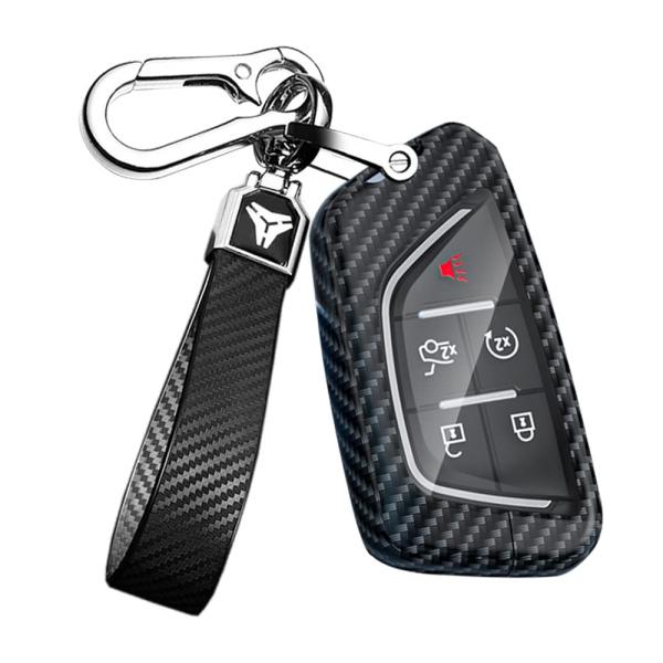 商品名:  ontto 5/6 Buttons Key Fob Cover Carbon Pattern Car Key Case Shell Protector Fit for Cadillac ATS CT5 CT6 XT4 XT5 X...
