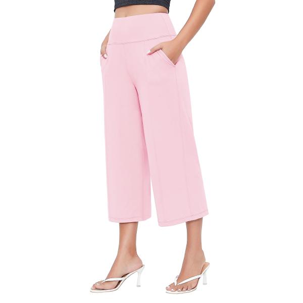 商品名:  BUBBLELIME Women's Bootleg Yoga Capris Pants High Waist Workout Flare Crop with Pockets - LIGHTPINK_Mediumブランド: BU...