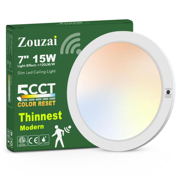 商品名:  zouzai Motion Sensor LED Ceiling Light 7 inch 15W Flush Mount Round Lighting Fixture for Indoor/Outdoor, Stairs, C...