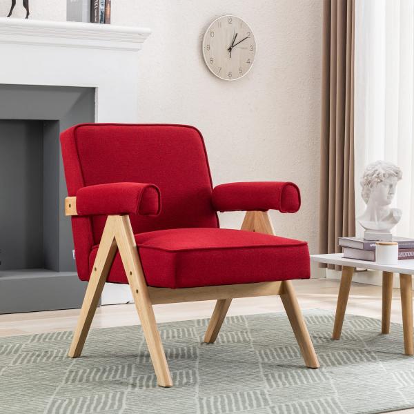 商品名:  Dolonm Accent Chair Mid-Century Modern Lounge Chair Upholstered Living Room Armchair with Wood Frame and Pillow Co...