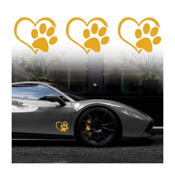 商品名: BELOMI 犬の足跡 ラブ ハート ビニール カーデカール 3パック ペット 子犬 足跡 デカール 自動ウィンドウ バンパー ノートパソコン 壁 その他用 ラブデコレーションステッカー カーアクセサリー SUV トラック用 (イ...