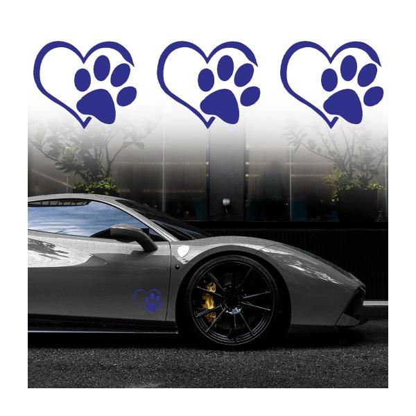 商品名: BELOMI 犬の足跡 ラブ ハート ビニール カーデカール 3パック ペット 子犬 足跡 デカール 自動ウィンドウ バンパー ノートパソコン 壁 その他用 ラブデコレーションステッカー カーアクセサリー SUV トラック用 (ブ...