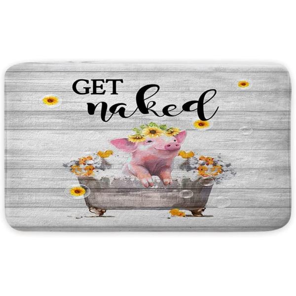商品名:  Doormat Welcome Mat Get Naked Bath Mat, Funny Pig Taking a Bath Bath Rug, Non Slip Bathroom Rug, Bathroom Decor 16...