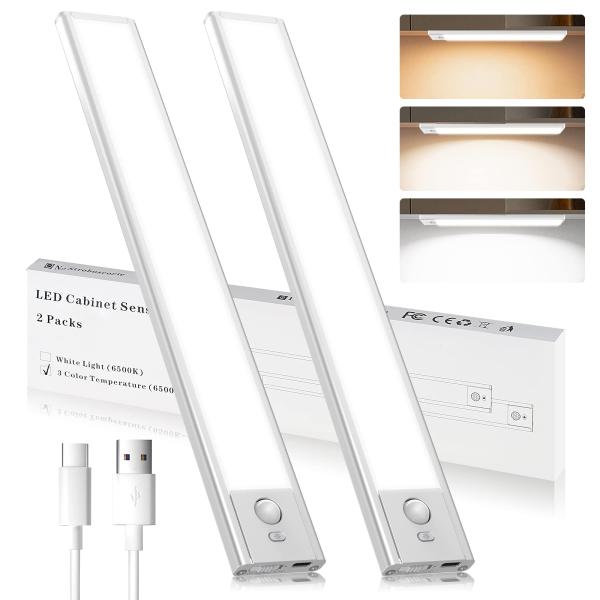 商品名:  Okumoe Under Cabinet Lights, Premium LED Motion Sensor Under Cabinet Lighting, 3 Color Temperatures Closet Light f...