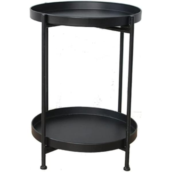 商品名LUKEO Iron Double-Layer Small Coffee Table Corner Round Coffee Table Living Room Mini Sofa Side Tableブランド：商品サイズ：51cm商...
