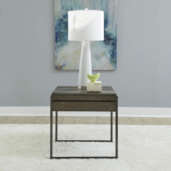 商品名: Liberty Furniture Industries ゲートウェイエンドテーブル パインベニヤメタル ダークグレー W24×D22×H24 Liberty Furniture INDUSTRIES Gateway End Ta...
