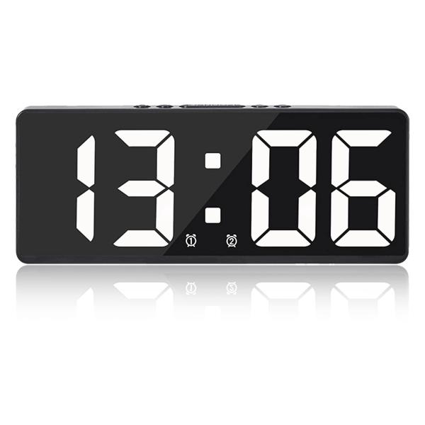 商品名:  Digital Alarm Clock for Bedrooms, with Temperature, 6 Adjustable Brightness, Voice Control, Dual Alarm &amp; Snooz...