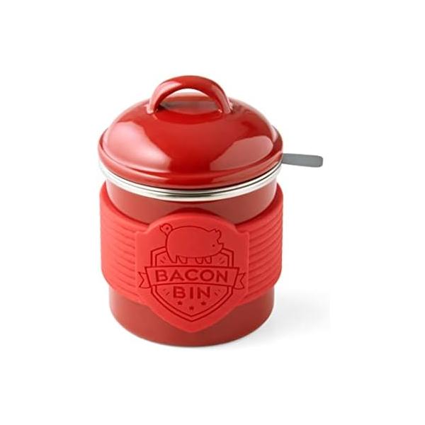 商品名Talisman Designs メタルベーコンビン グリースストレーナー &amp; コレクター | 家族に優しいキッチンツール | レッドTalisman Designs Metal Bacon Bin Grease Strain...