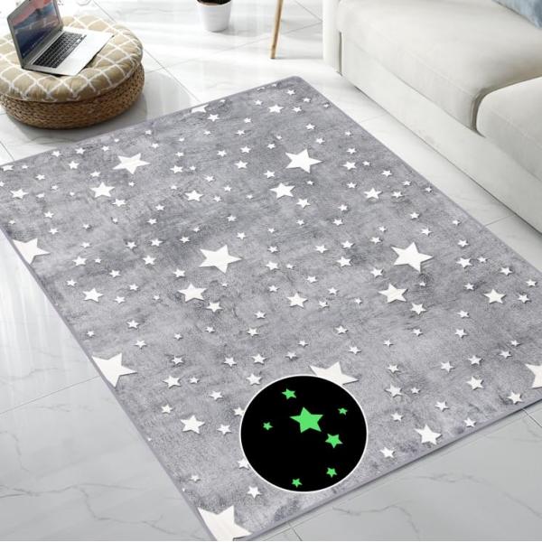商品名:  kksme Large Area Rug Carpet Glowing in The Dark Big Stars for Children Room Decor, Funny for Babyroom and Living R...