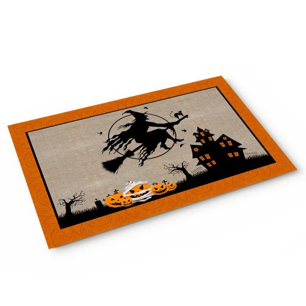 商品名:  Halloween Fun Doormats Rugs- Haunted House Witches Cat Pumpkins Non-Slip Entrance Door Mats Carpet Indoor for Home...