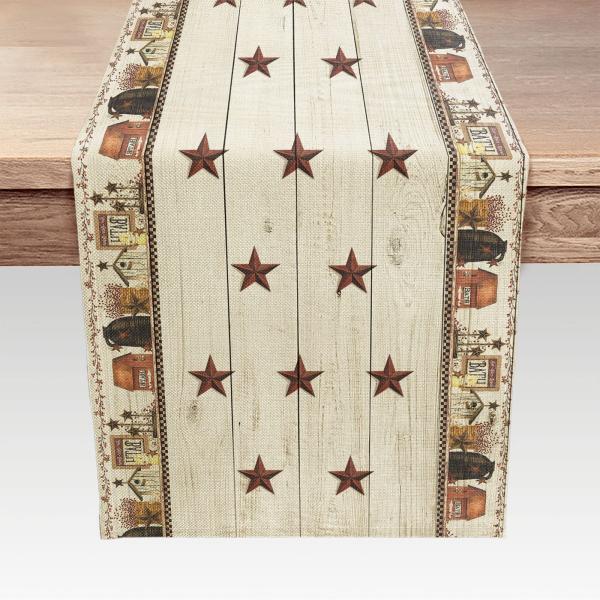 商品名:  Country Rustic Primitive Table Runner, Western Texas Star Table Runners for Dining Room, Kitchen, Living Room, Hol...