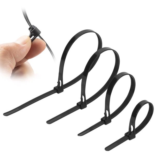 商品名: MasiStranth 再利用可能なジップタイ 100個 アソートサイズ 6+8+10+12インチ リリース可能 ジップタイ 高耐久 ラウンドエンド 傷つけない 取り外し可能なケーブルタイ 再利用可能 屋内 屋外 MasiStra...